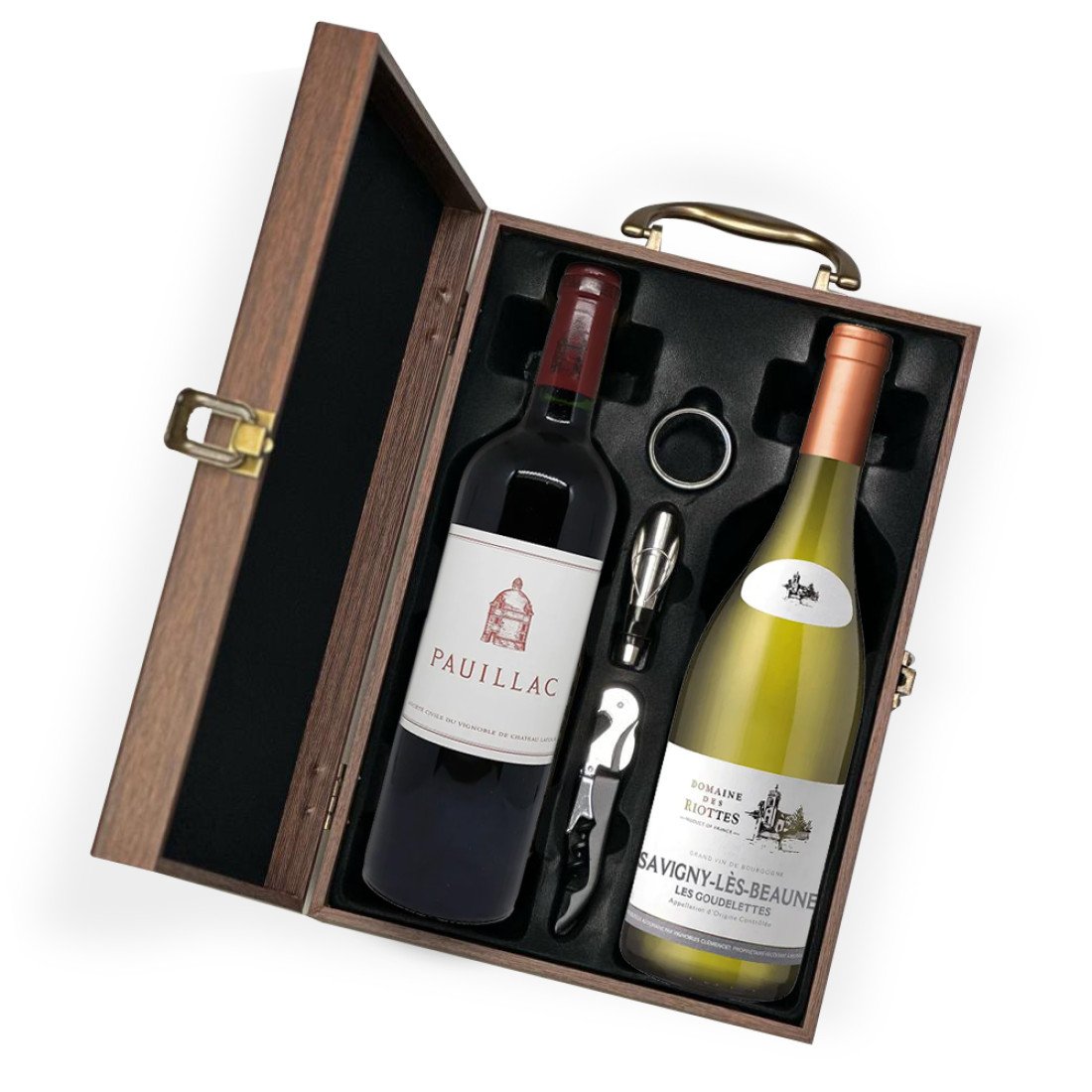 French Red And White Wine Wooden Gift Box - Buy Online