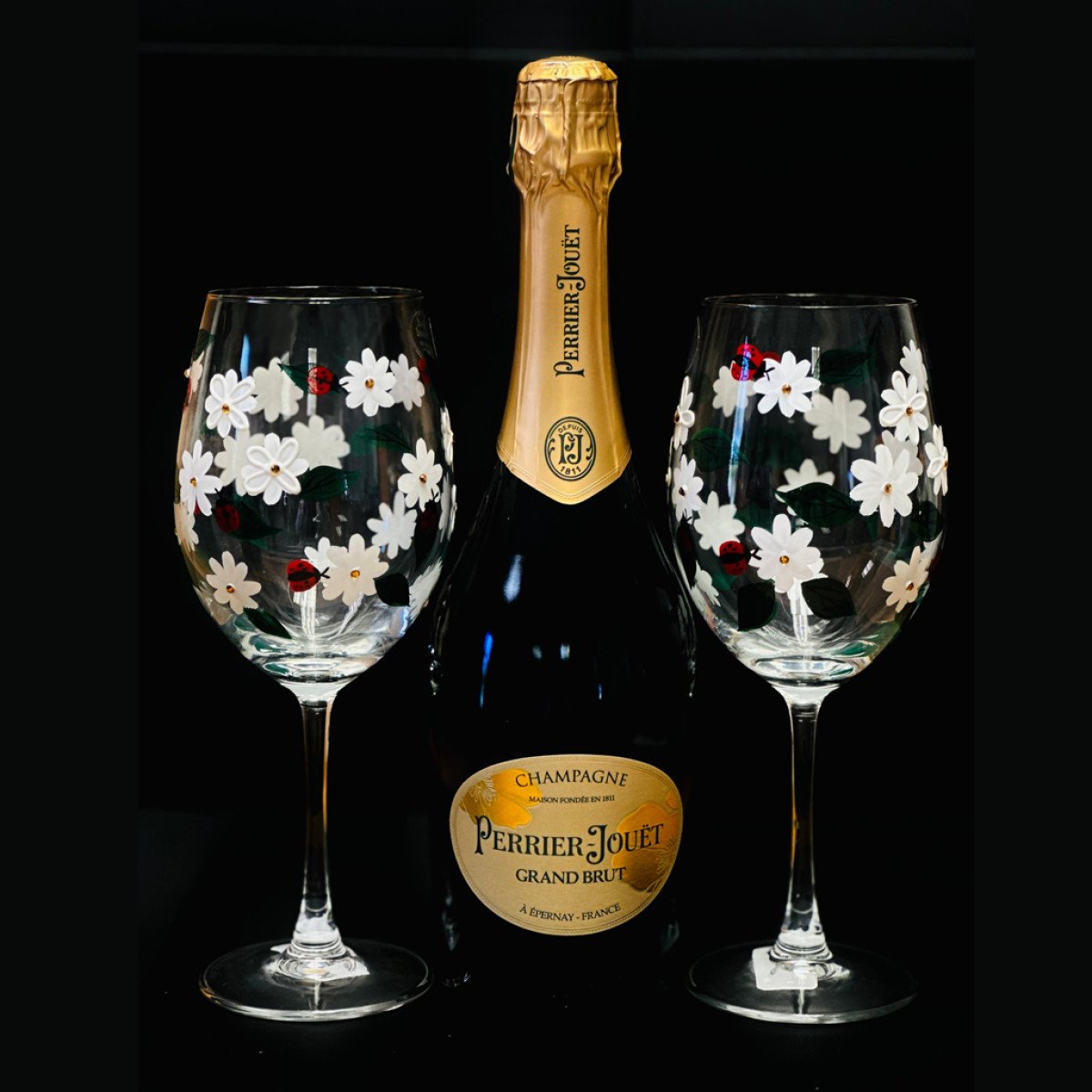 Buy Perrier-Jouet Grand Champagne And Glasses Gift Set