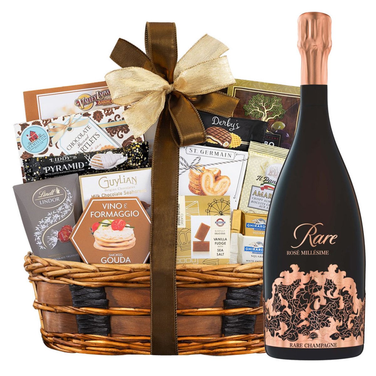 Rare Rose Millesime Champagne & Bon Appetit Gift Basket