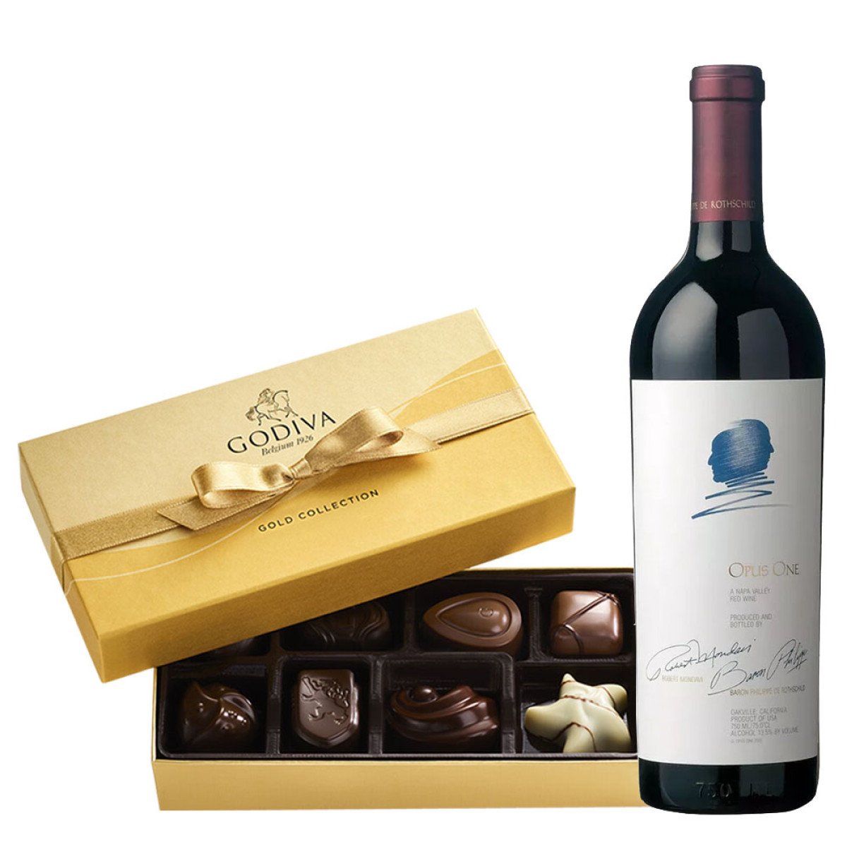 Opus One Wine And Godiva Chocolates Box