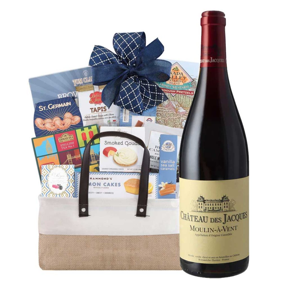 Chateau des Jacques Moulin A Vent Wine and Gourmet Gift Basket