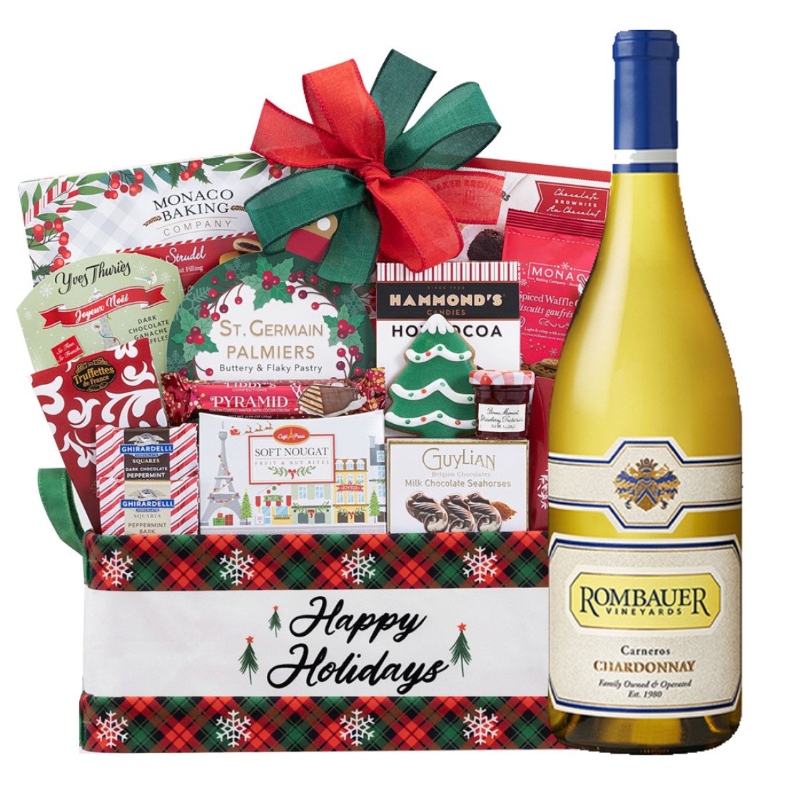 Rombauer Vineyards Chardonnay Wine with Holiday Gift Basket