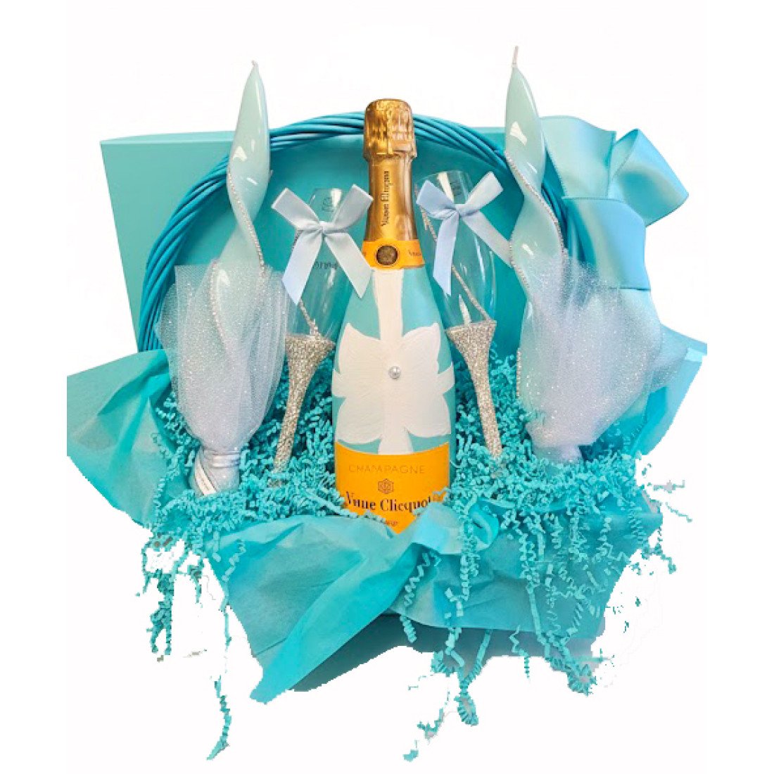 Wedding Gift Basket with Veuve Clicquot Champagne - Buy Now