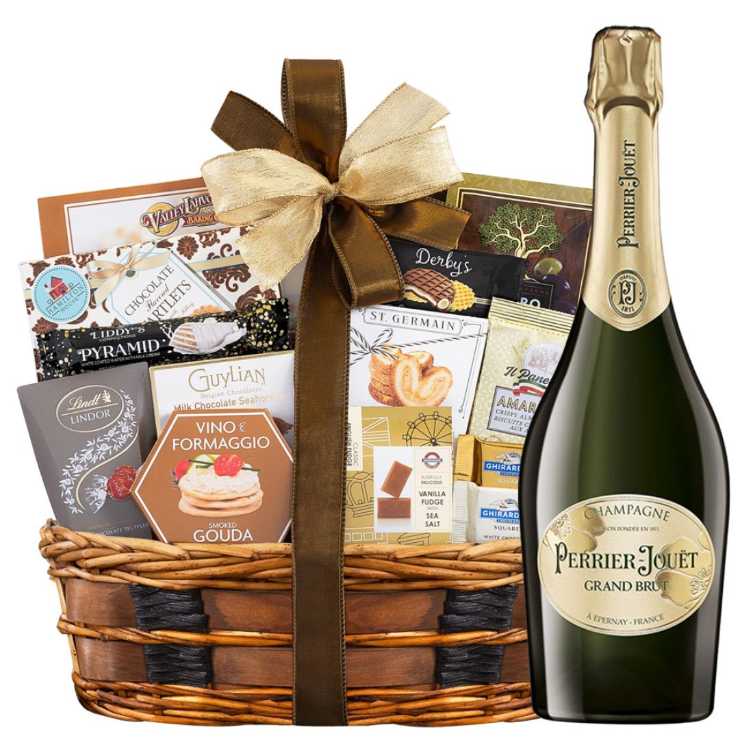 Perrier-Jouet Grand Brut With Bon Appetit Gourmet Gift Basket